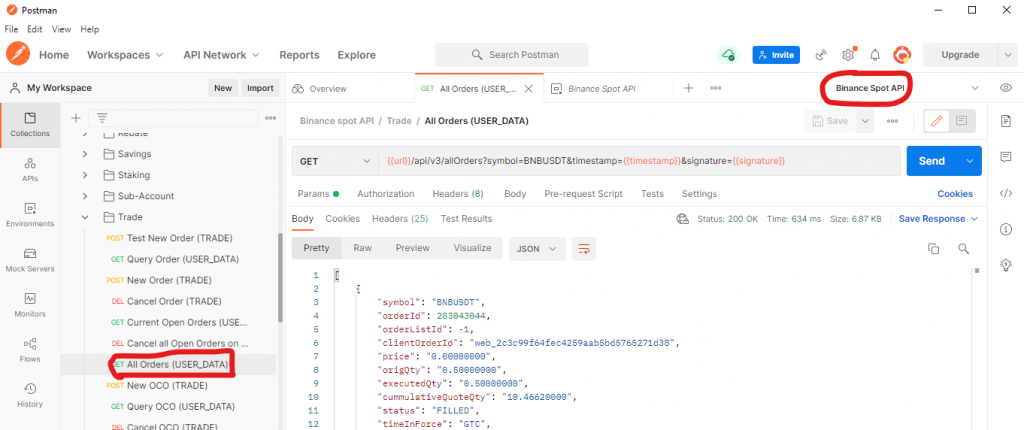 Testing Binance API with Postman | DeveloperNote.com
