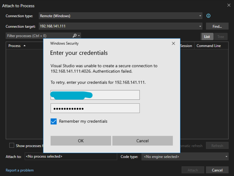 Debugging Credential Provider with Visual Studio 2022 Remote Debugger ...