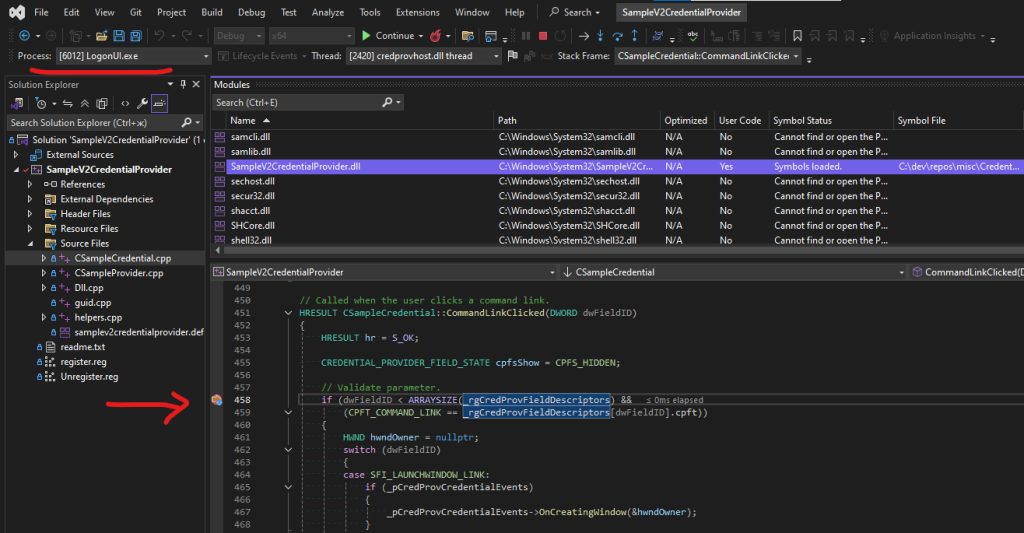 Debugging Credential Provider with Visual Studio 2022 Remote Debugger ...